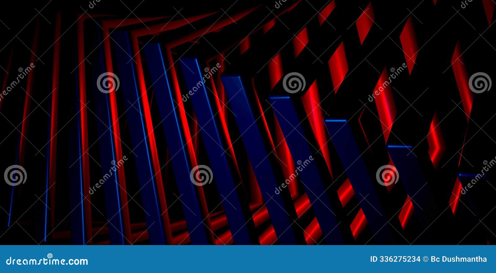 Rhythmic Lines: Red and Blue Light Symphony Stock Illustration ...