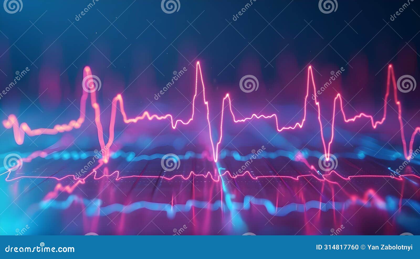 Rhythmic Pulse Artistic Ecg Waveform Visualization Concept Artistic