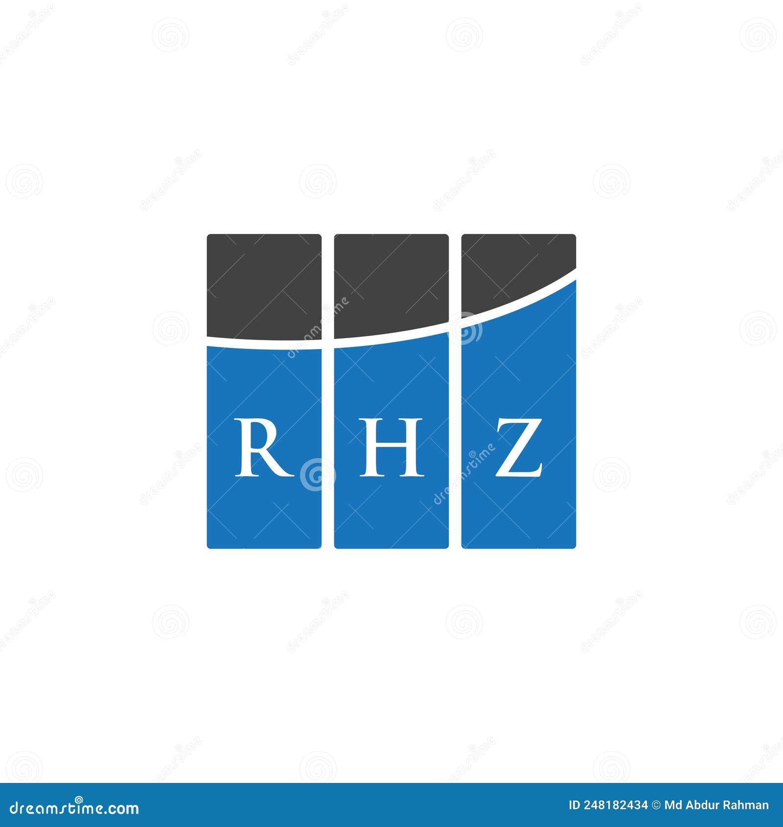 RHZ Letter Logo Design on WHITE Background. RHZ Creative Initials ...