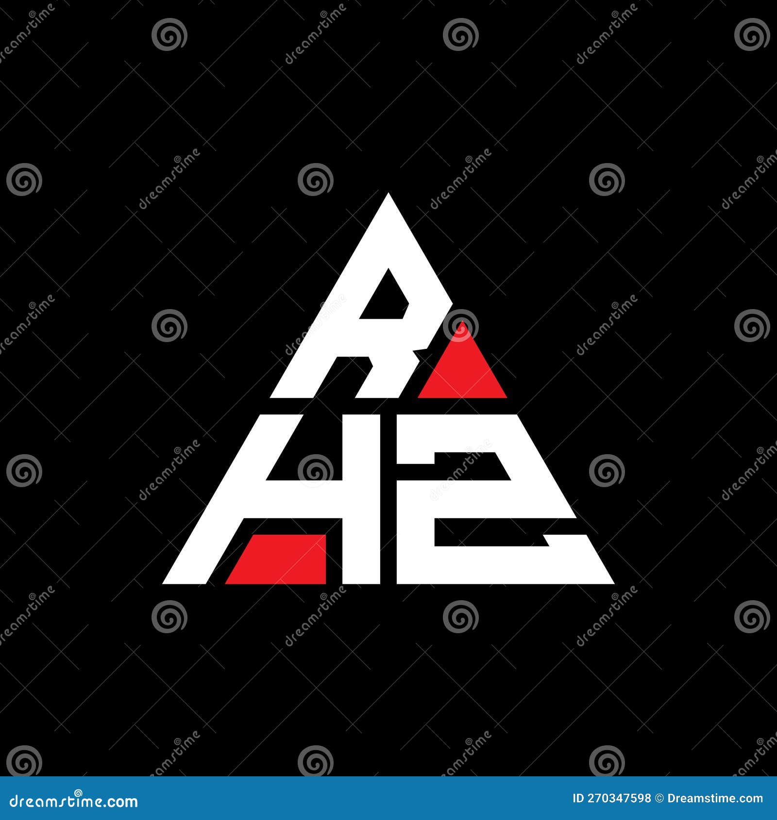 RHZ Triangle Letter Logo Design with Triangle Shape. RHZ Triangle Logo ...