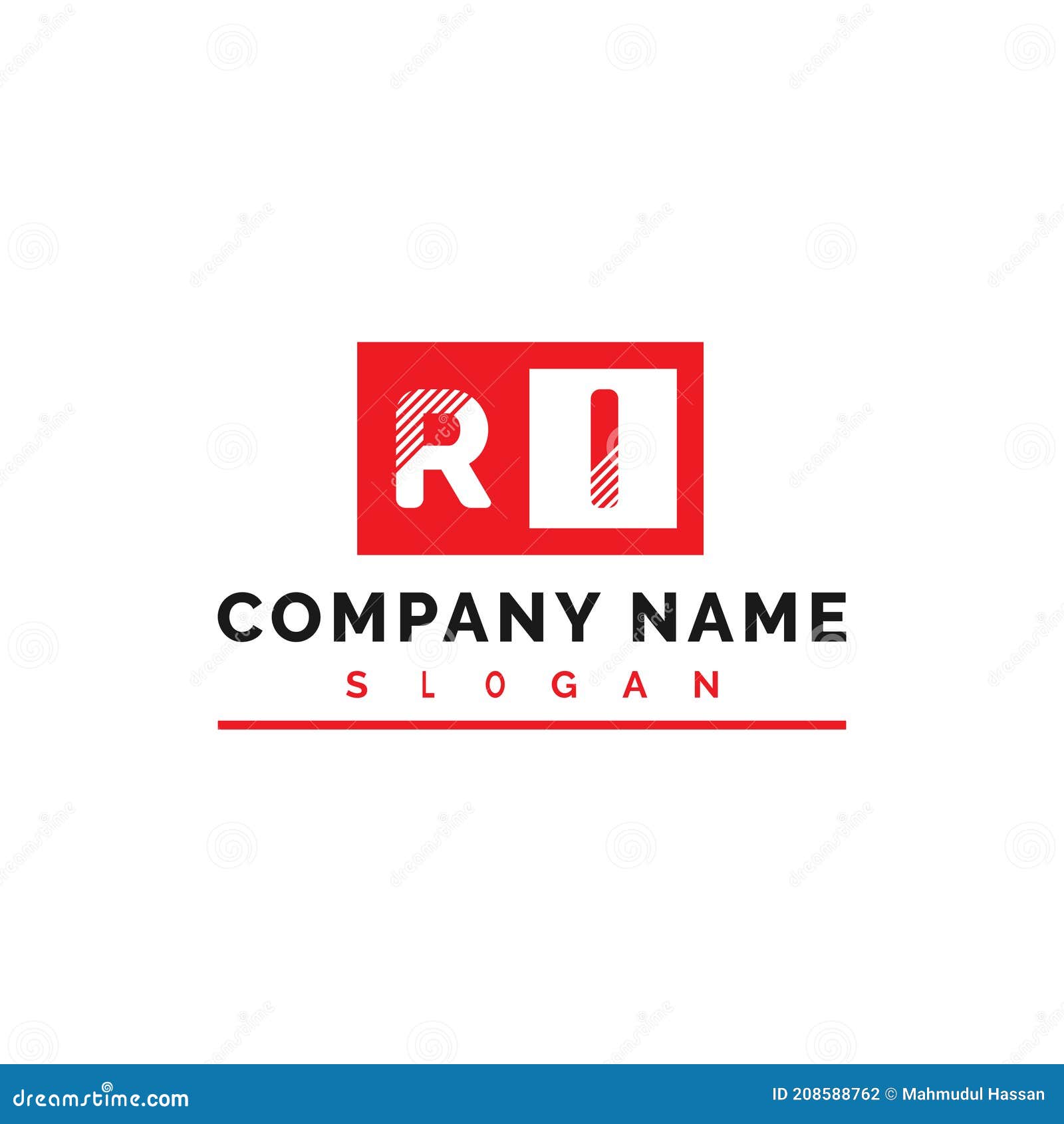 RI Logo Design. RI Letter Logo Vector Illustration - Vector Stock ...