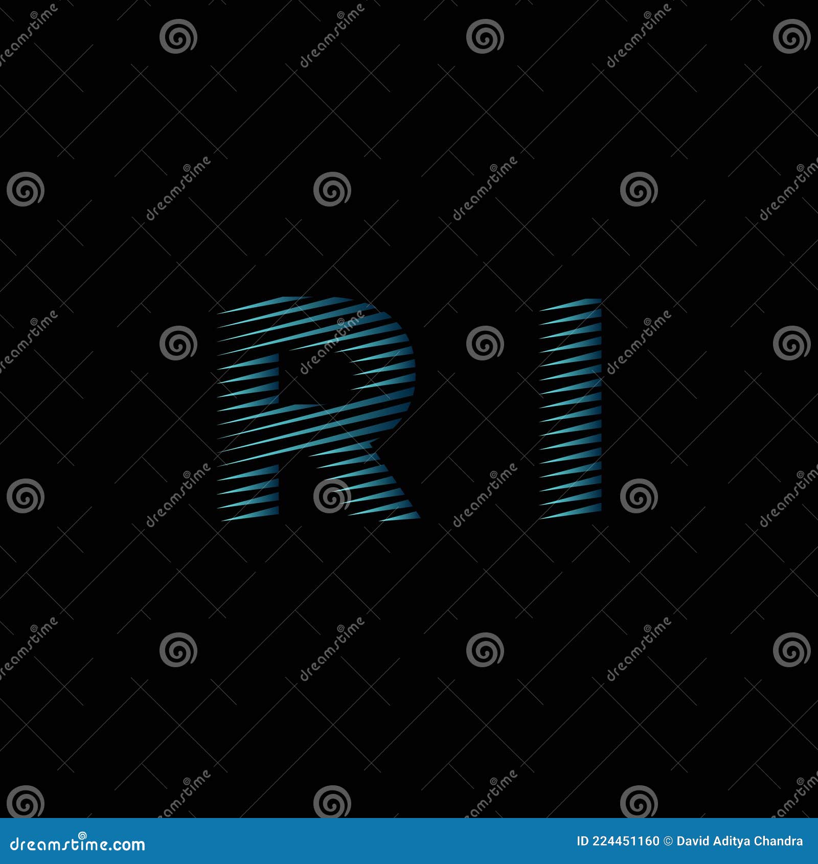 RI Monogram Lines Style Blue Light Vector Stock Vector - Illustration ...