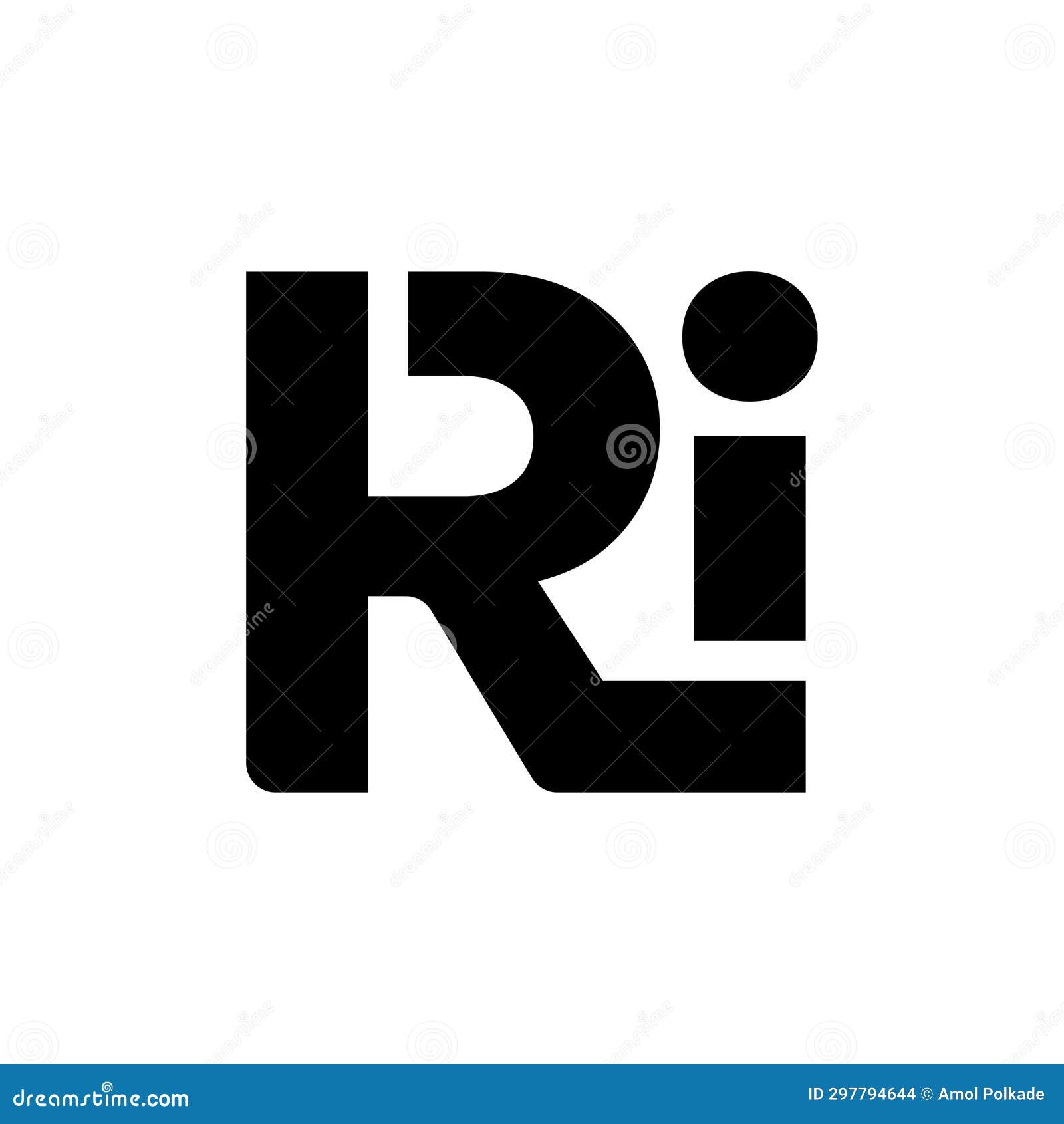 RI Typography Vector Monogram Illustration Stock Illustration ...