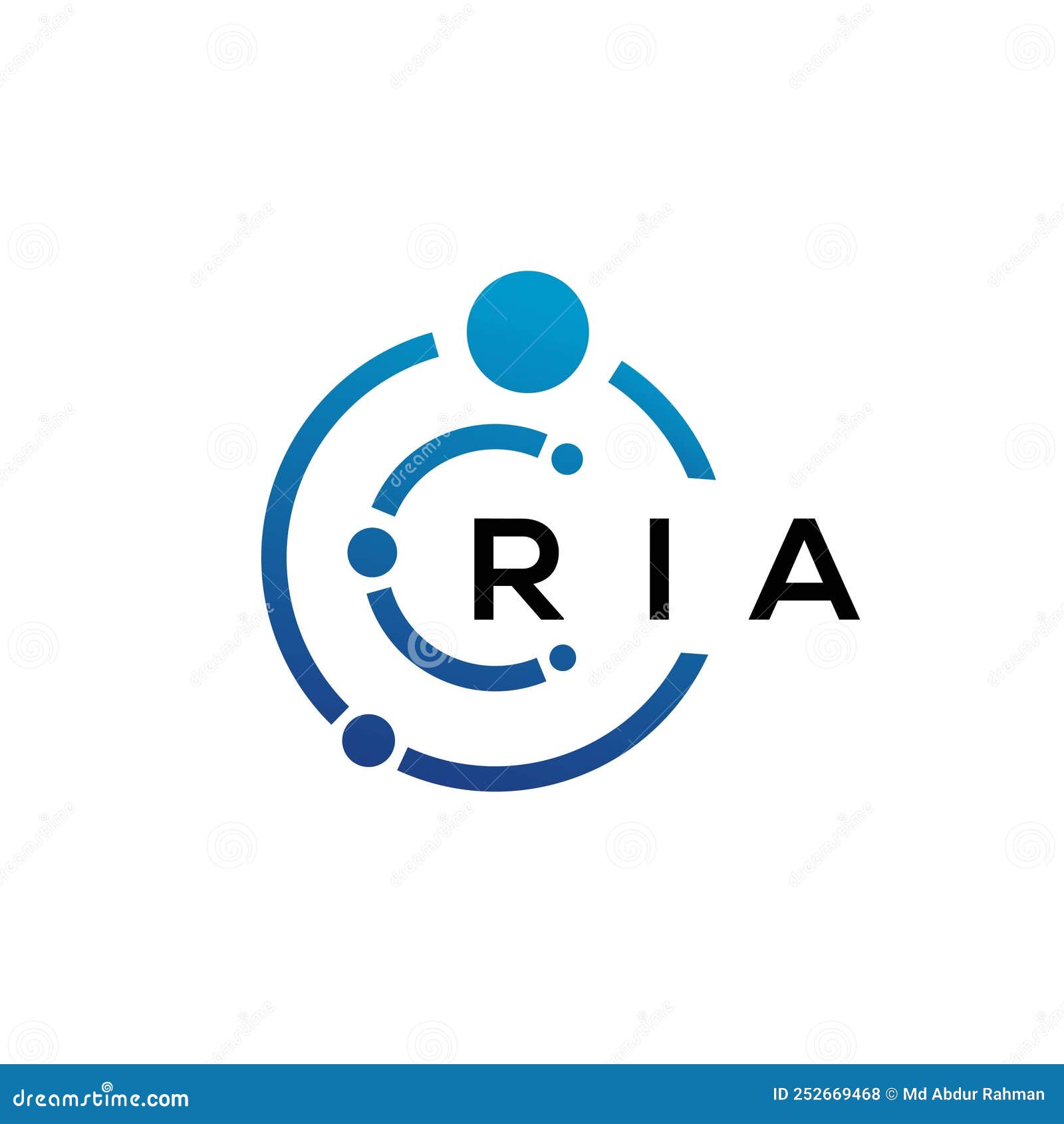 RIA Letter Technology Logo Design on White Background. RIA Creative ...
