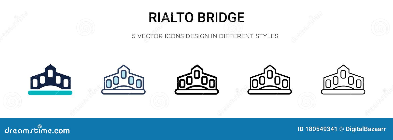 Rialto Bridge Icon in Filled, Thin Line, Outline and Stroke Style ... Rialto Bridge Icon in Filled, Thin Line, Outline and Stroke Style ...