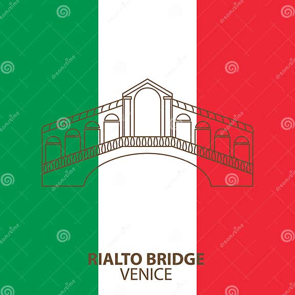 Rialto Bridge. Vector Illustration Decorative Design Stock Illustration ...