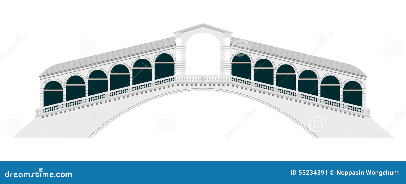 Rialto Bridge - Venice - Italy Stock Illustration - Illustration of ...