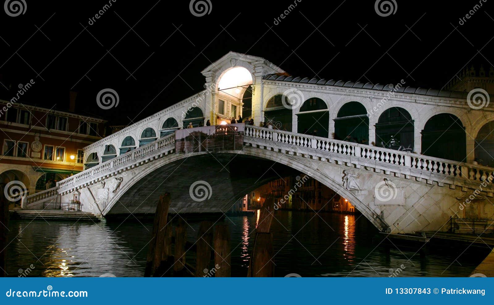 Rialto Bridge in Venice by Night Stock Image - Image of venice, city ...