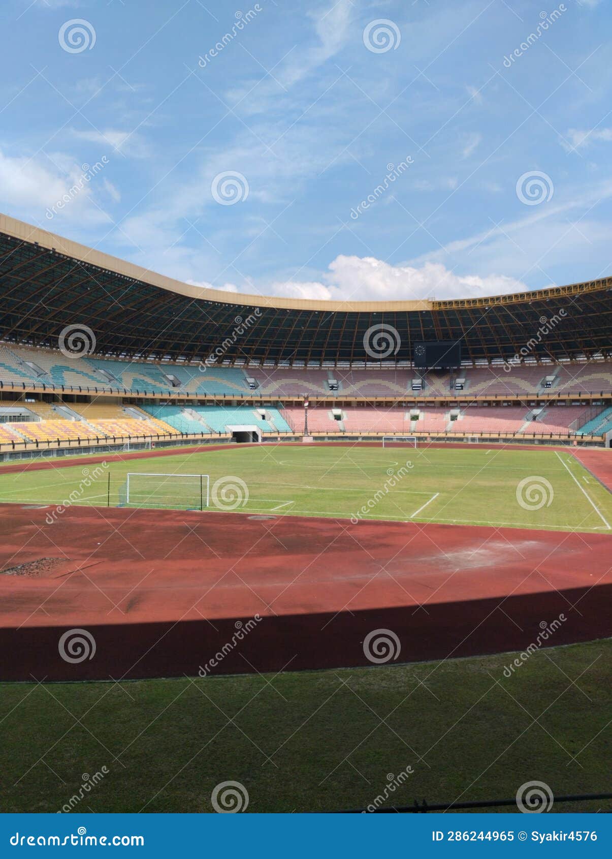 Riau Main Stadium stock image. Image of stadium, ball - 286244965