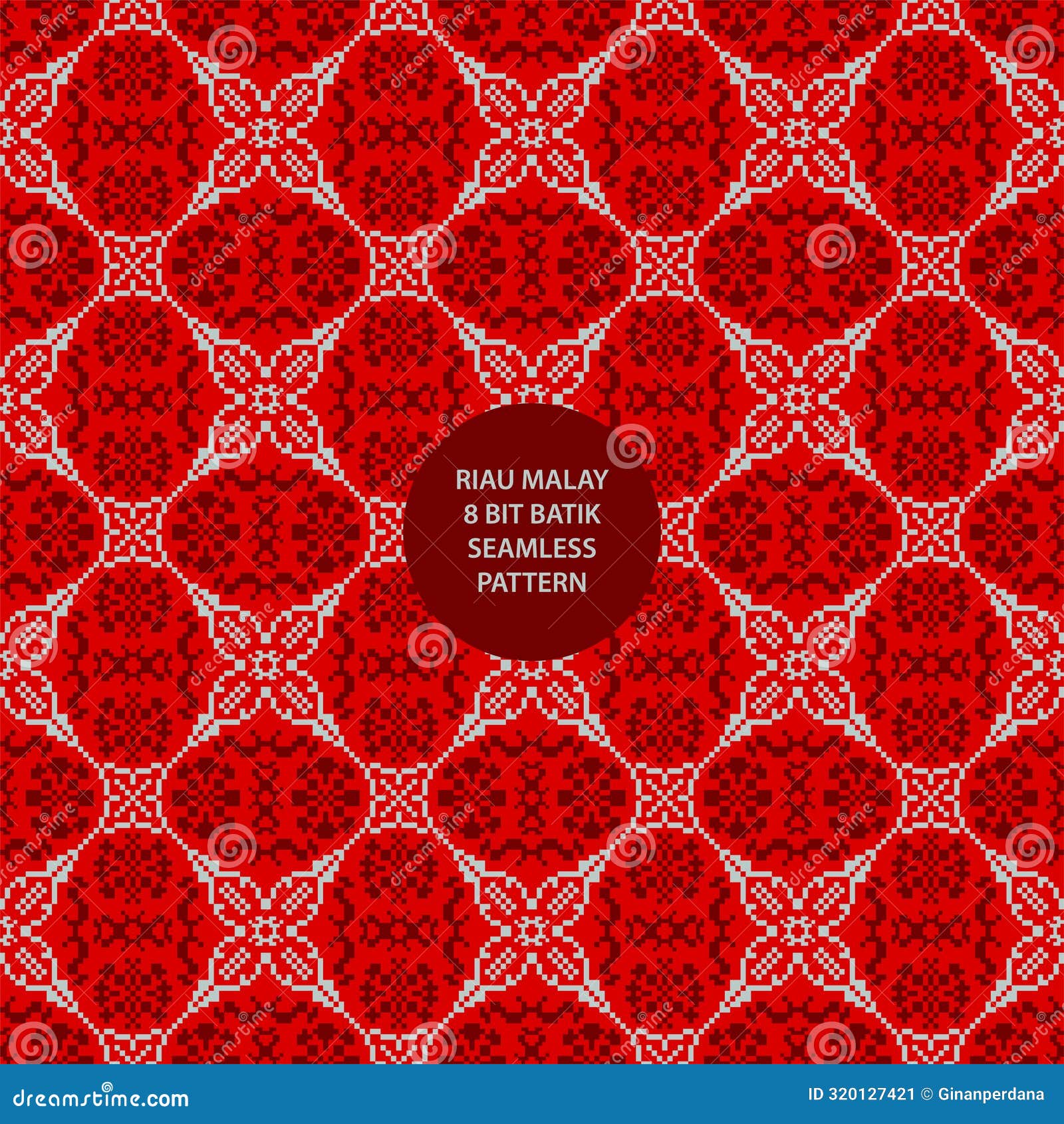 Riau Malay Batik Songket 8 Bit Seamless Pattern Vector Illustration ...
