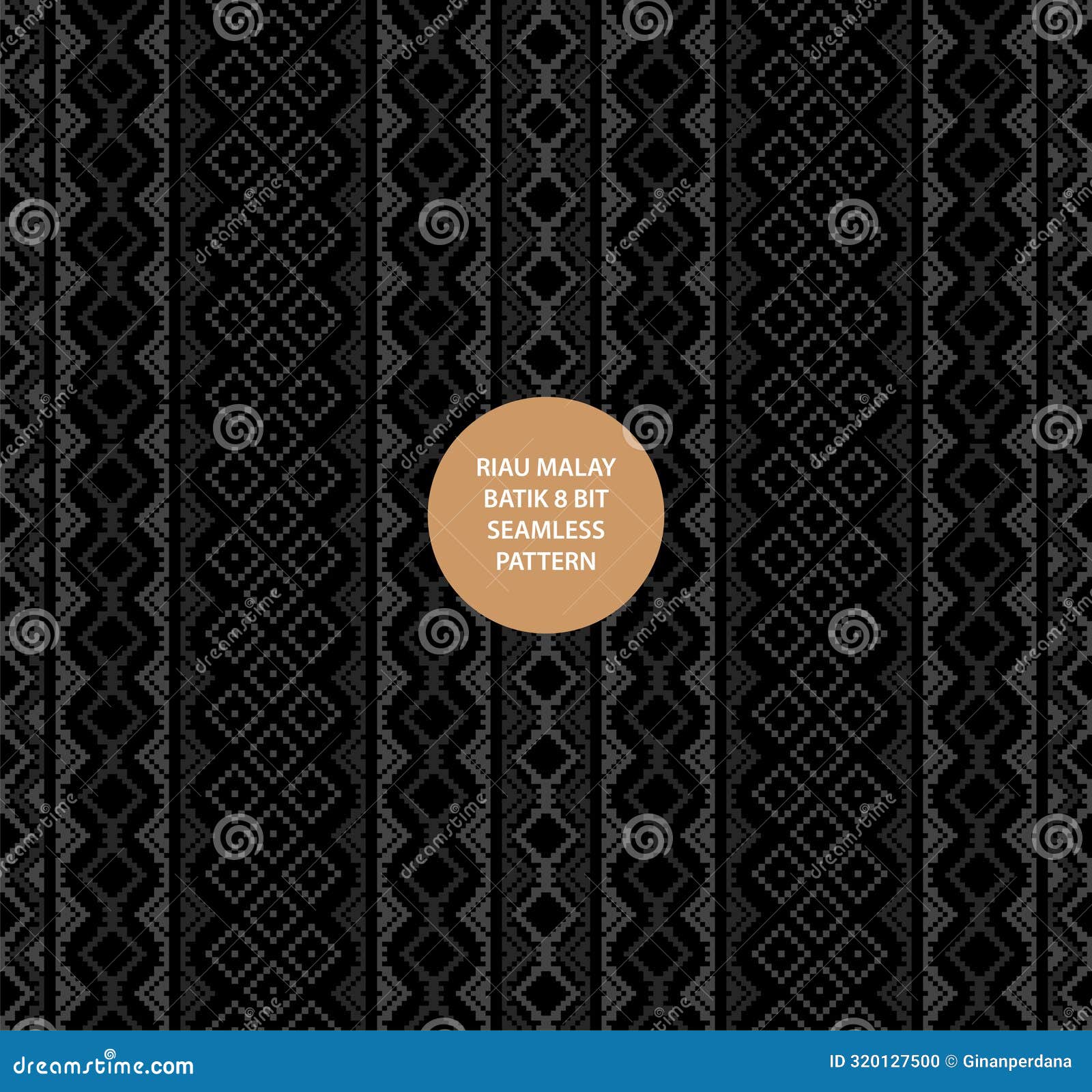Riau Malay Batik Songket 8 Bit Seamless Pattern Vector Illustration ...