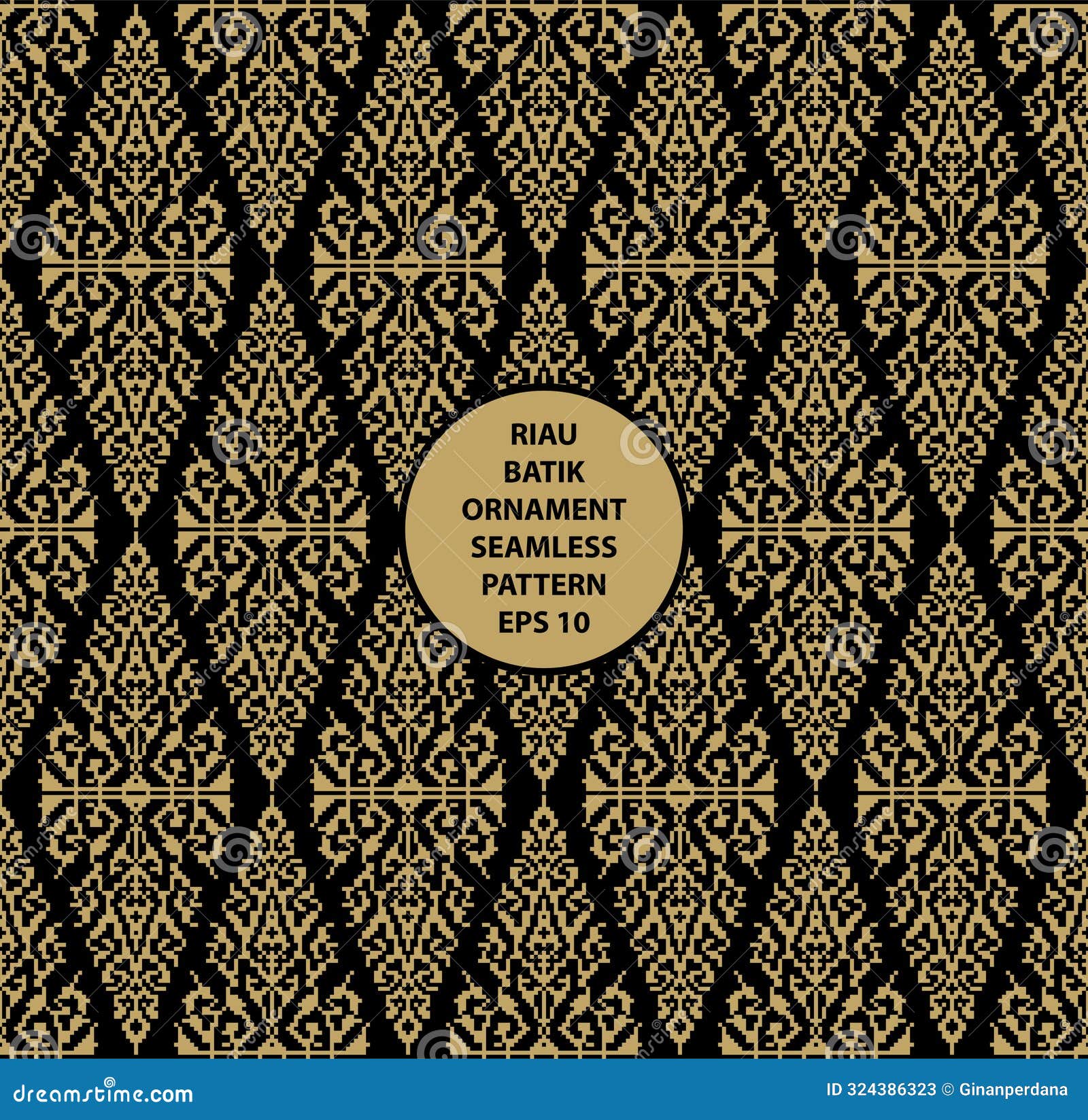 Riau Malay Traditional Batik Motif Seamless Pattern Vector Illustration ...