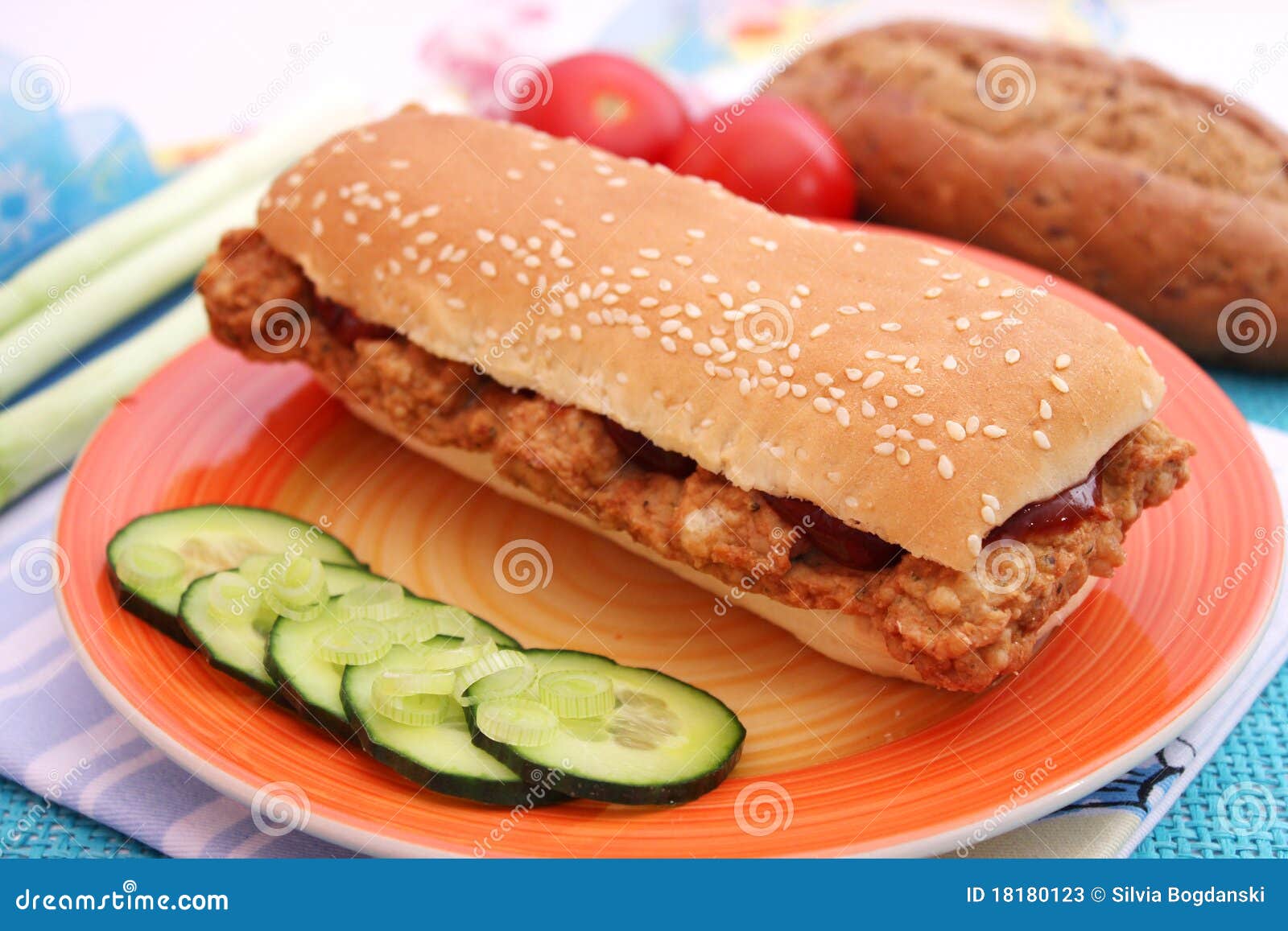 Rib Burger stock image. Image of lunch, snack, fast, meat - 18180123