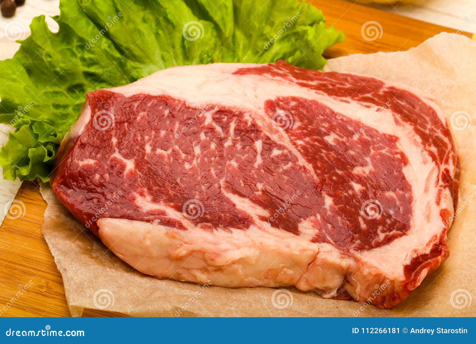 Rib eye raw steak stock image. Image of isolated, ribeye - 112266181