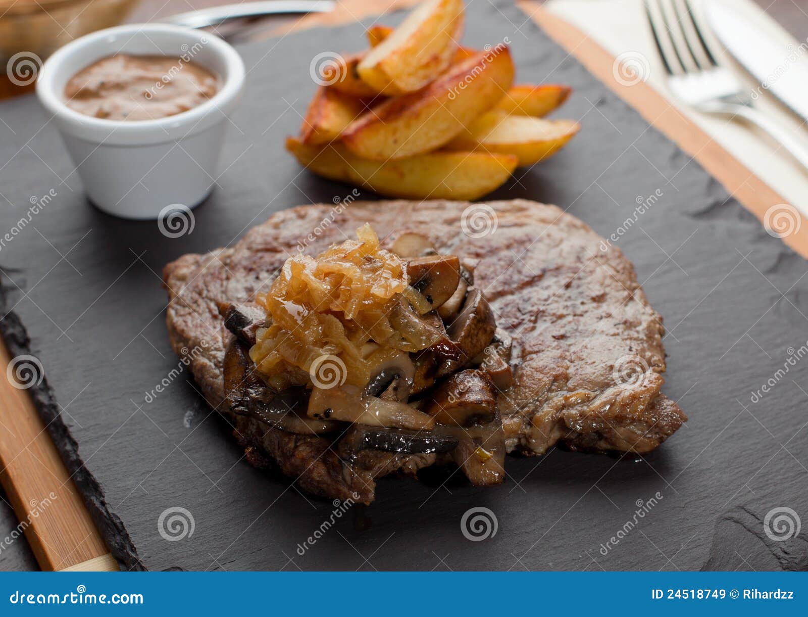 Rib-Eye Steak, shallow DOF stock image. Image of herbs - 24518749