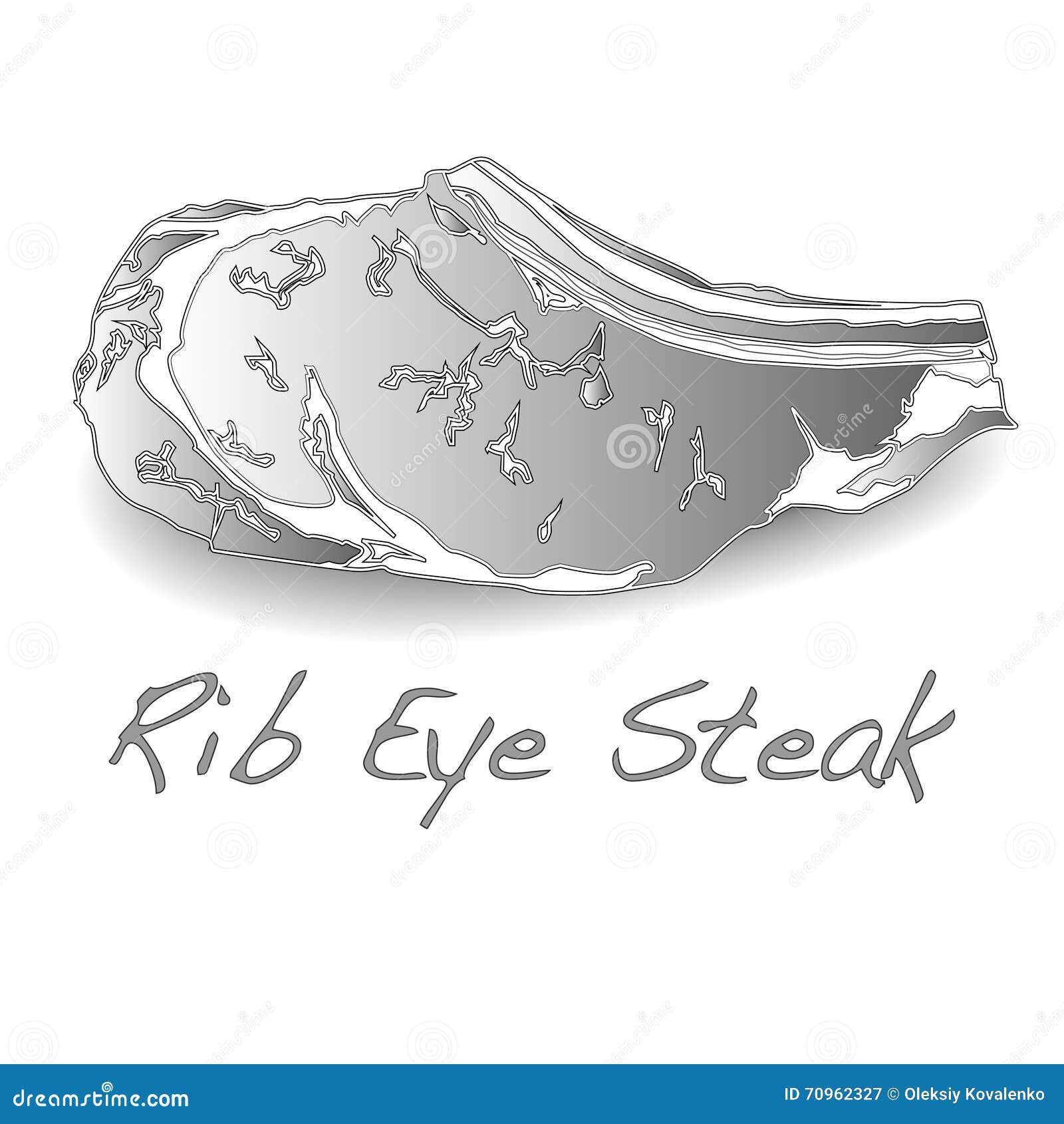 Rib eye steak vector stock vector. Illustration of meat - 70962327