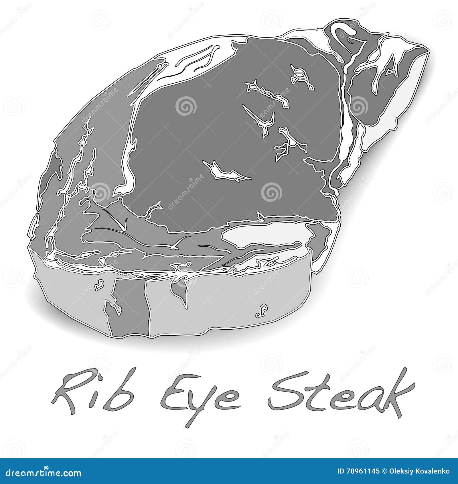 Rib Eye Steak Vector Isolated Stock Vector - Illustration of lean ...