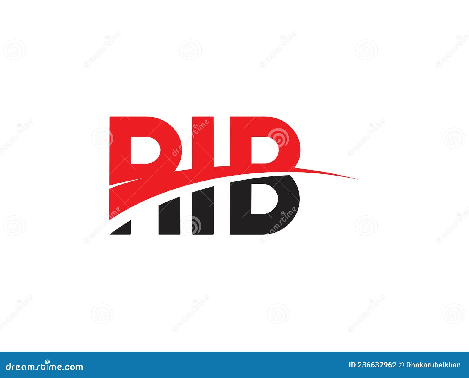 RIB Letter Initial Logo Design Vector Illustration Stock Illustration ...