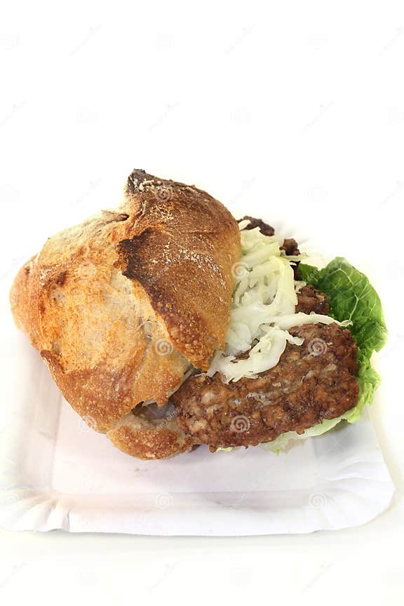 Rib steak bun stock photo. Image of bread, food, slaw - 38060944