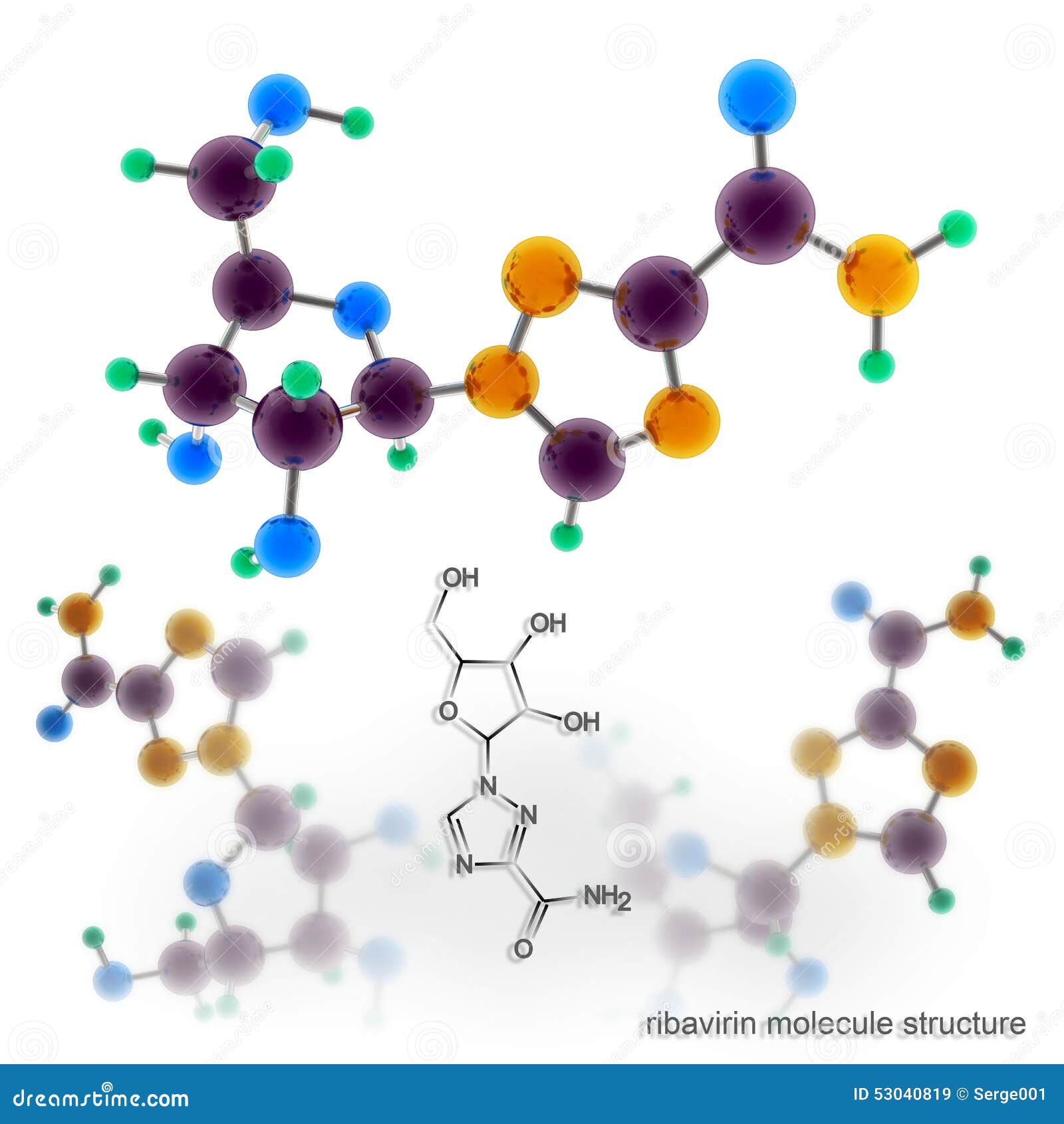 Ribavirin 3D Molecule Illustration. Stock Photo | CartoonDealer.com ...