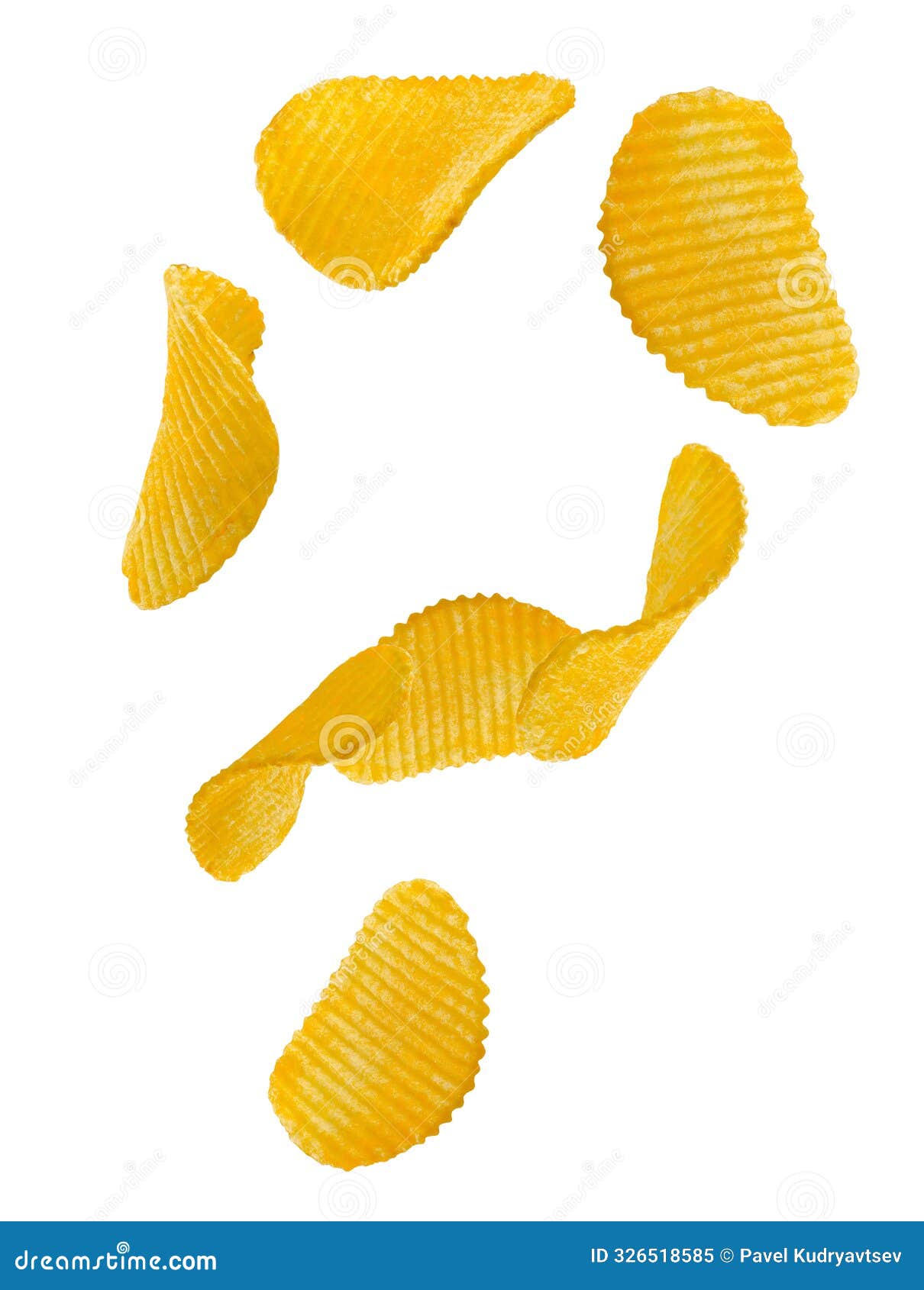 The Ribbed Chips Form a Loop Shape. Isolated on White Stock Image ...