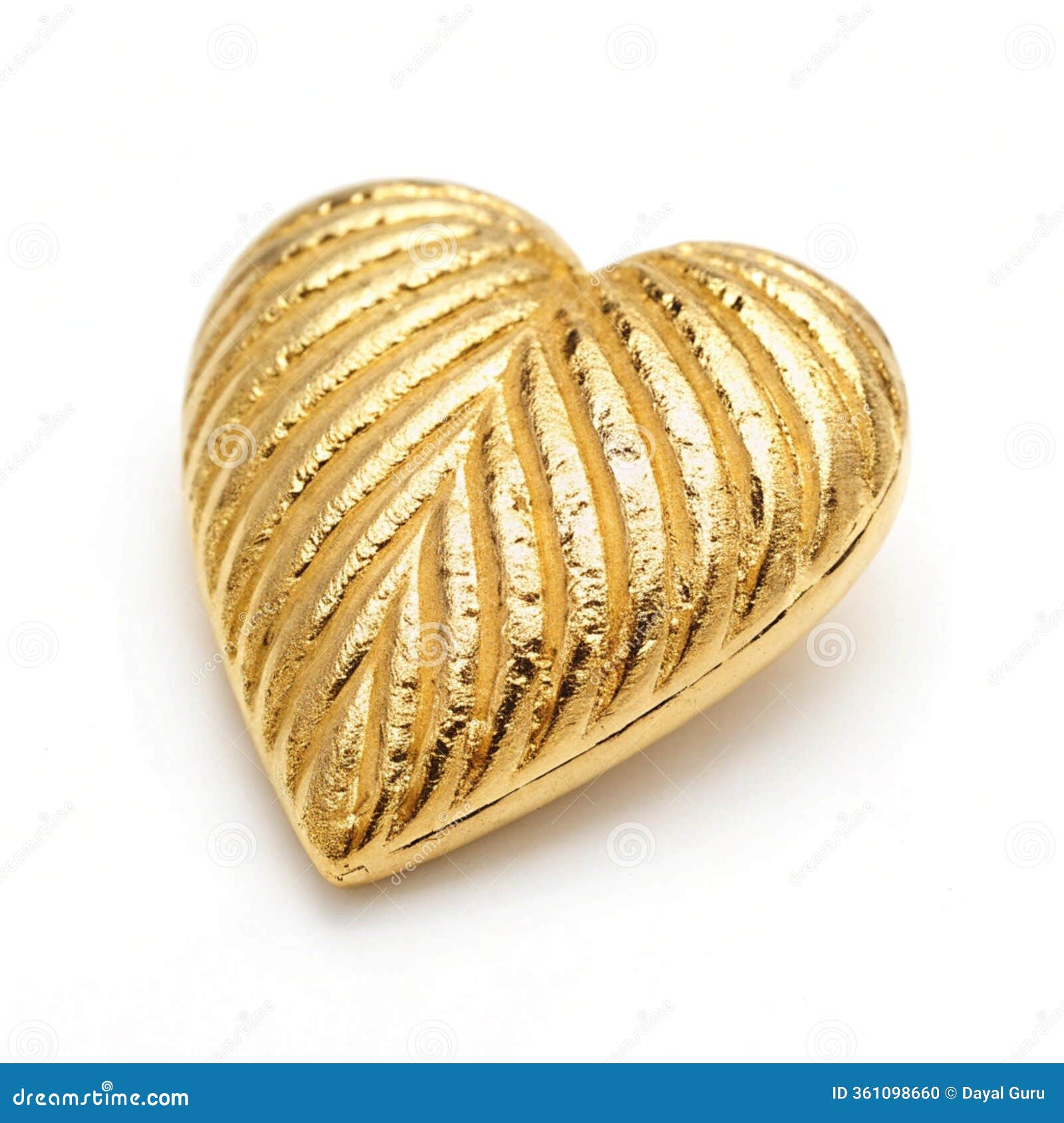 Ribbed Gold Heart Isolated on Transparent Background Stock Illustration ...
