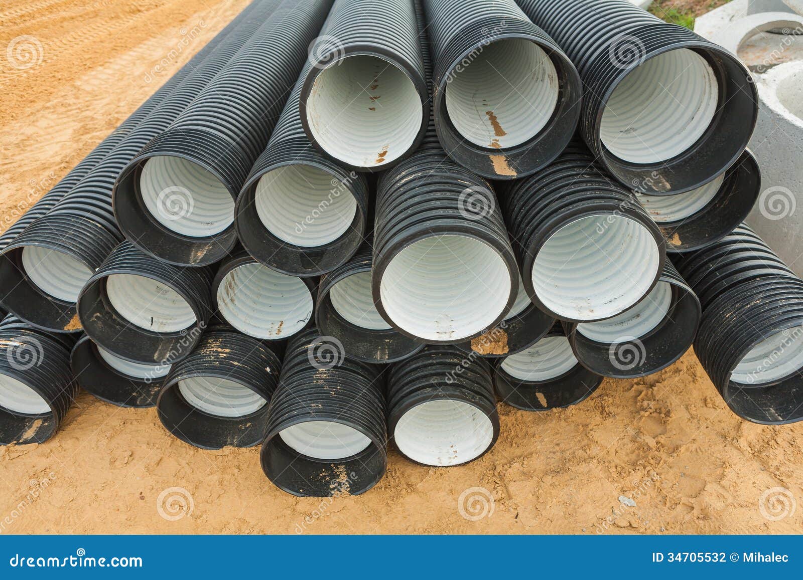 Ribbed pipes stock photo. Image of material, pipeline - 34705532