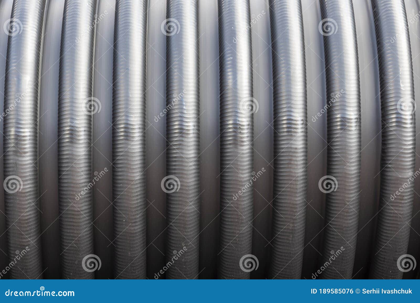 Ribbed Spherical Surface of a Large Plastic Pipe. Stock Photo - Image ...