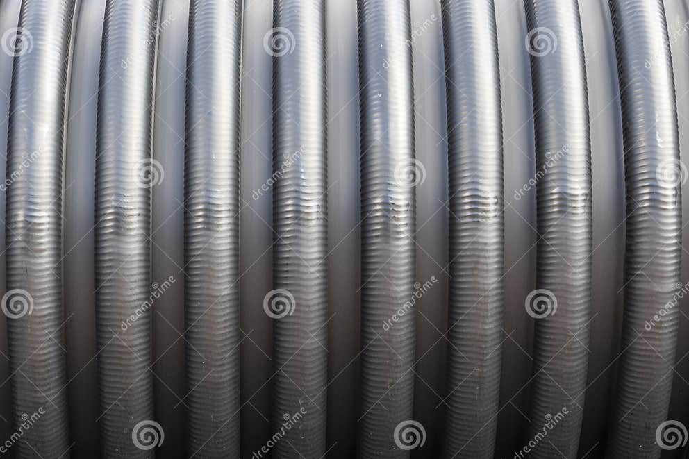 Ribbed Spherical Surface of a Large Plastic Pipe. Stock Photo - Image ...