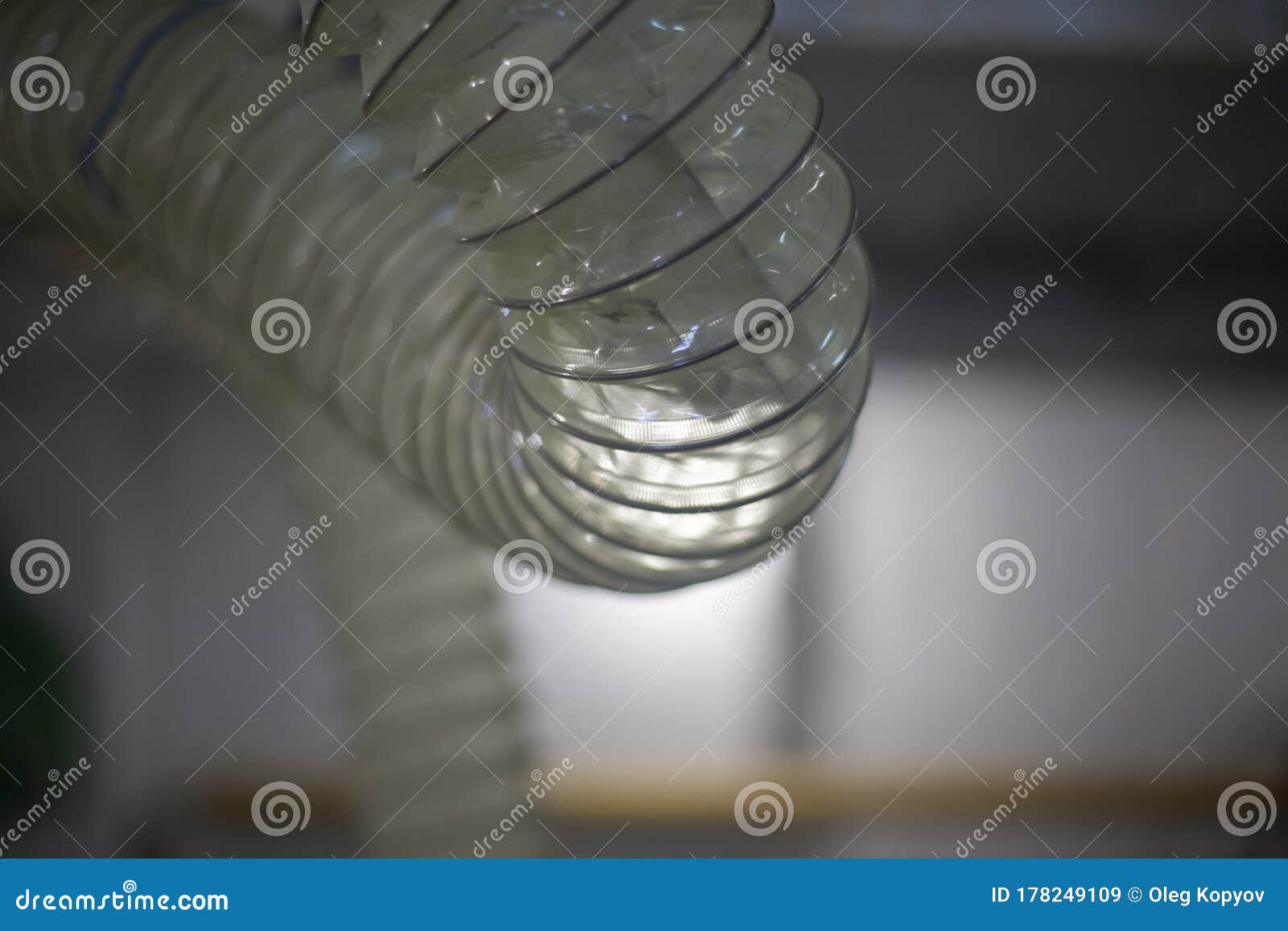 Ribbed Tube Made of Transparent Plastic. Stock Image - Image of curved ...