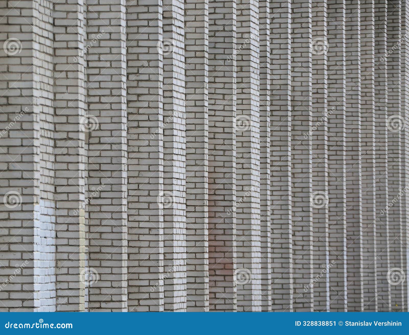 Ribbed Wall with White Brick Projections Stock Image - Image of pattern ...