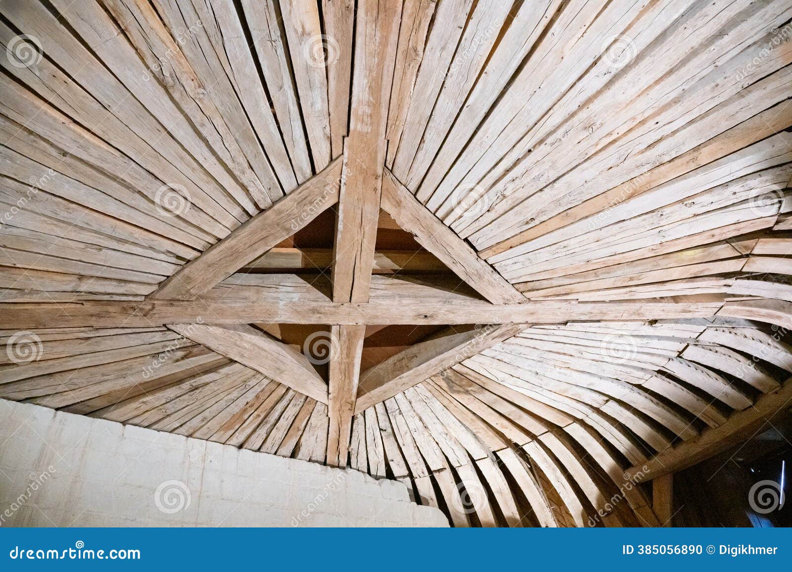 The Wooden Structure Of The Building. Installation Of Wooden Beams At ...