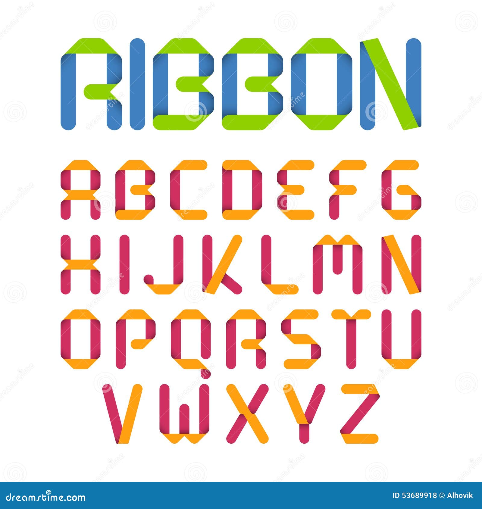 Ribbon alphabet stock vector. Illustration of element - 53689918