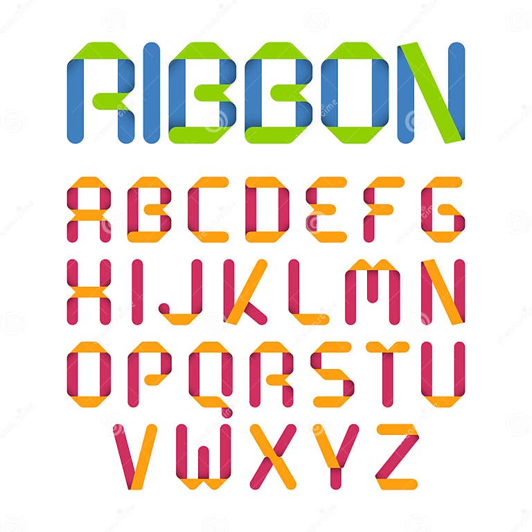 Ribbon alphabet stock vector. Illustration of element - 53689918