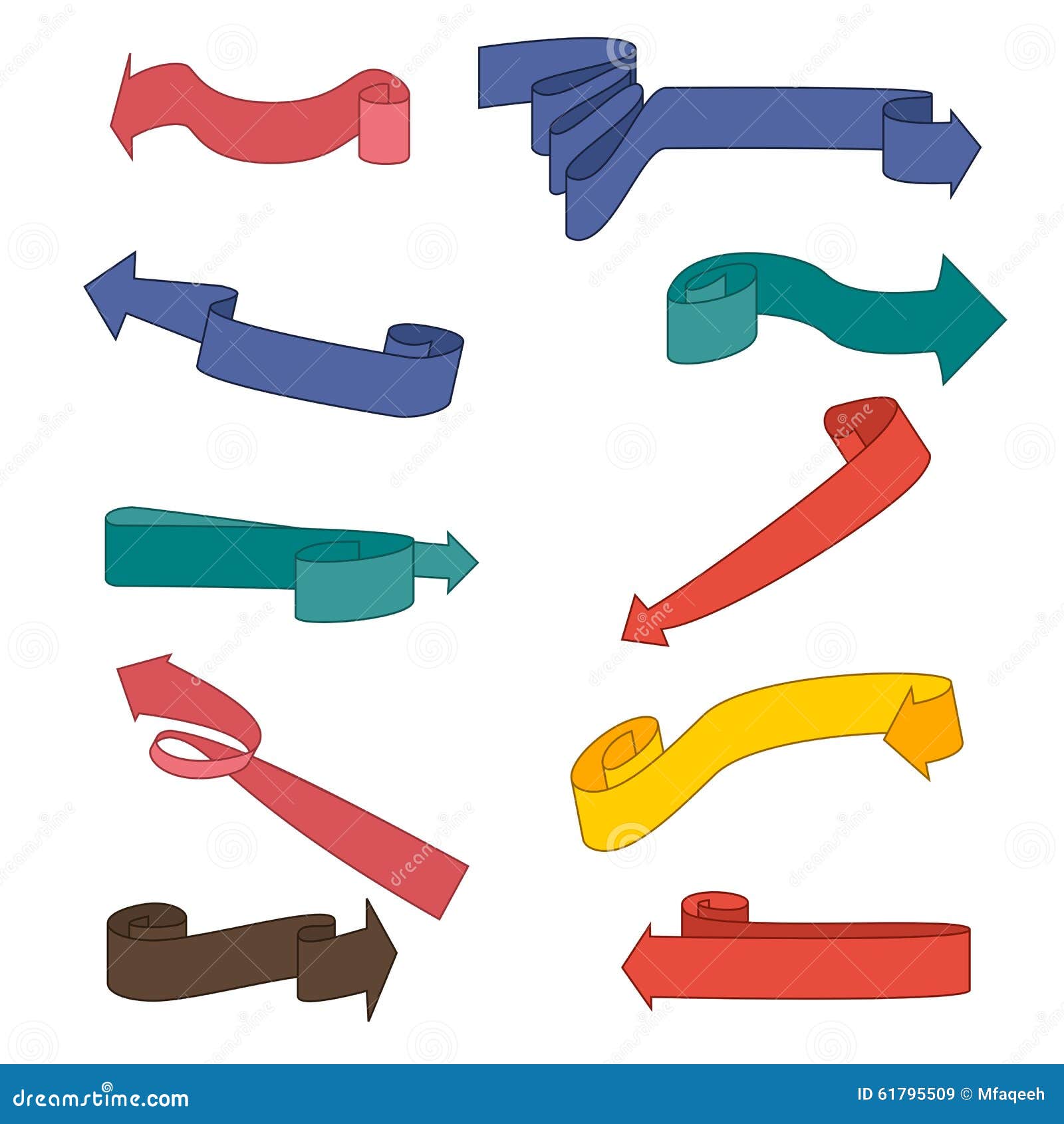 Ribbons and Arrows Vector Combination Stock Vector - Illustration of ...