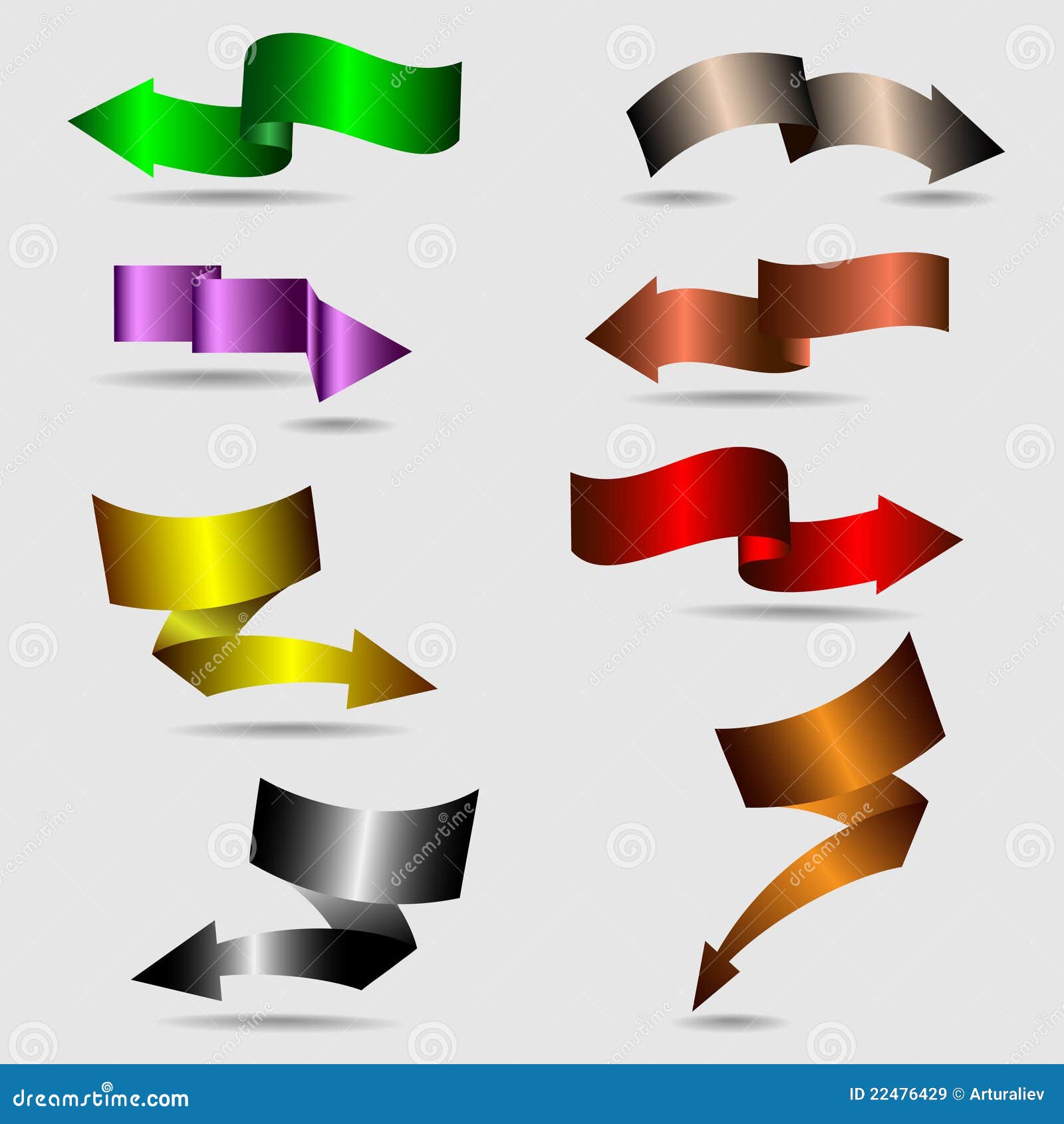Ribbon arrows stock vector. Illustration of shape, element - 22476429