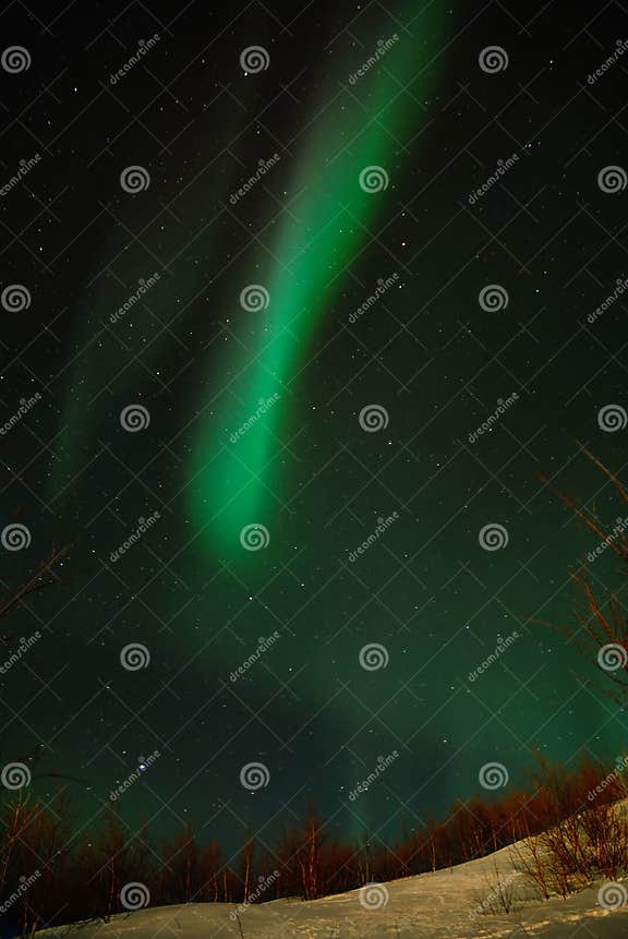 Ribbon of Aurora polaris stock image. Image of arctic - 6486169