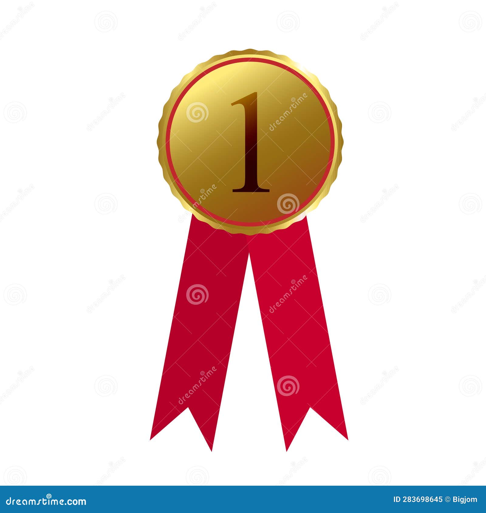 Ribbon Awards Best Seller Set. Gold Ribbon Award Icons Isolated White ...