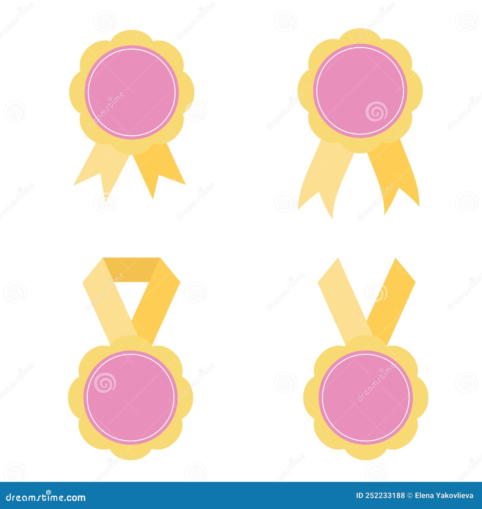 Ribbon Badge Set. Vector Illustration Stock Vector - Illustration of ...