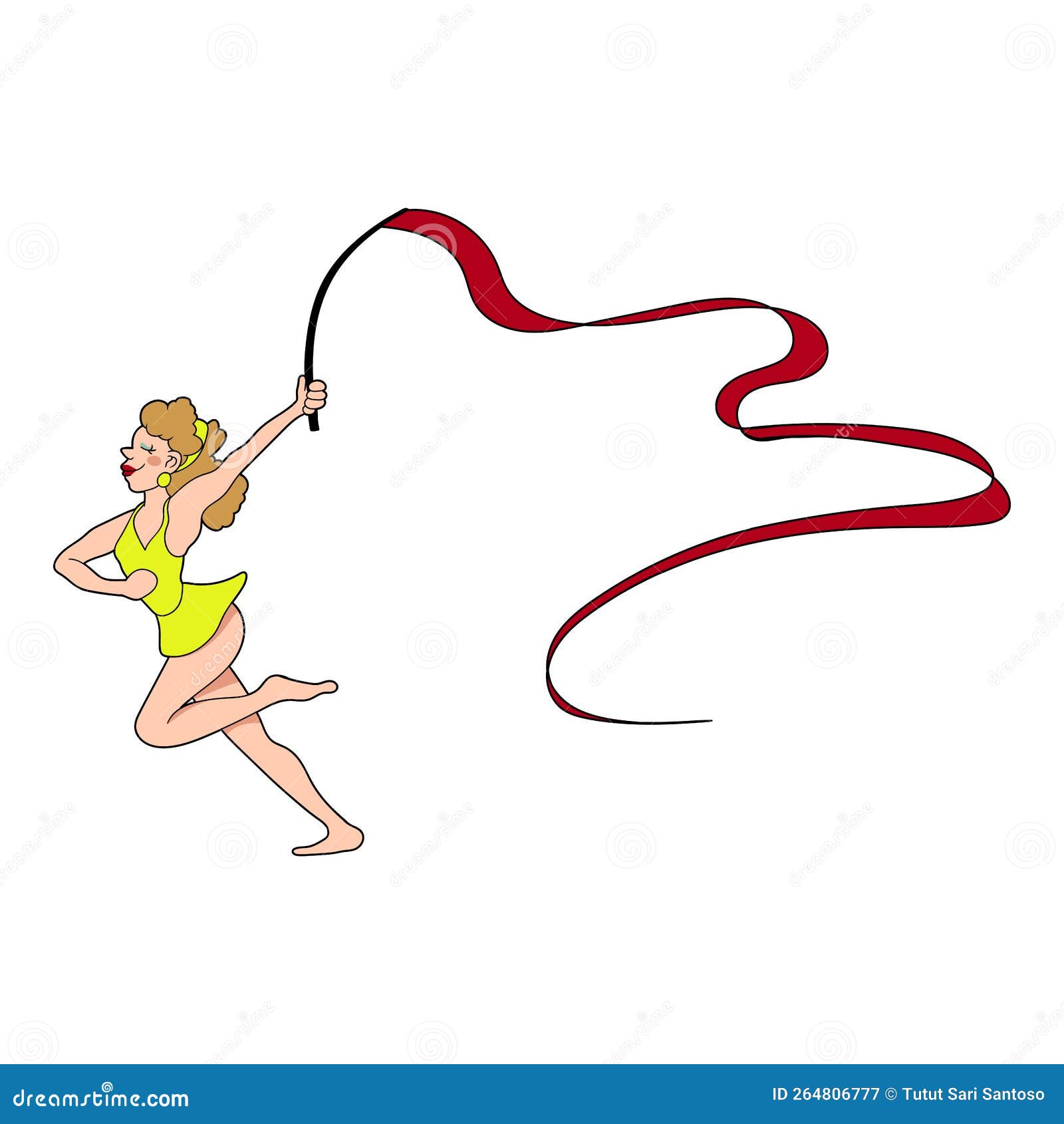 Ribbon ballet dance stock vector. Illustration of mascot - 264806777