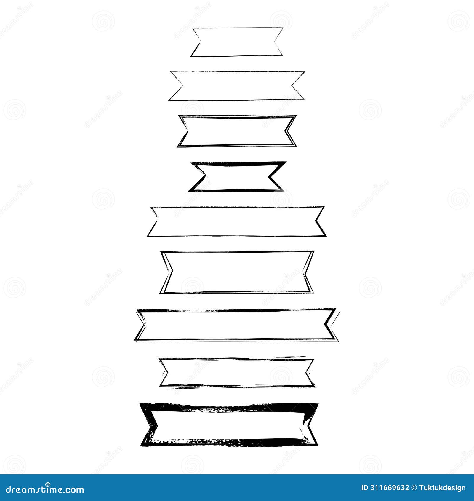 Ribbon Banner, Abstract Rectangle Label Frame Border in Grunge Texture ...