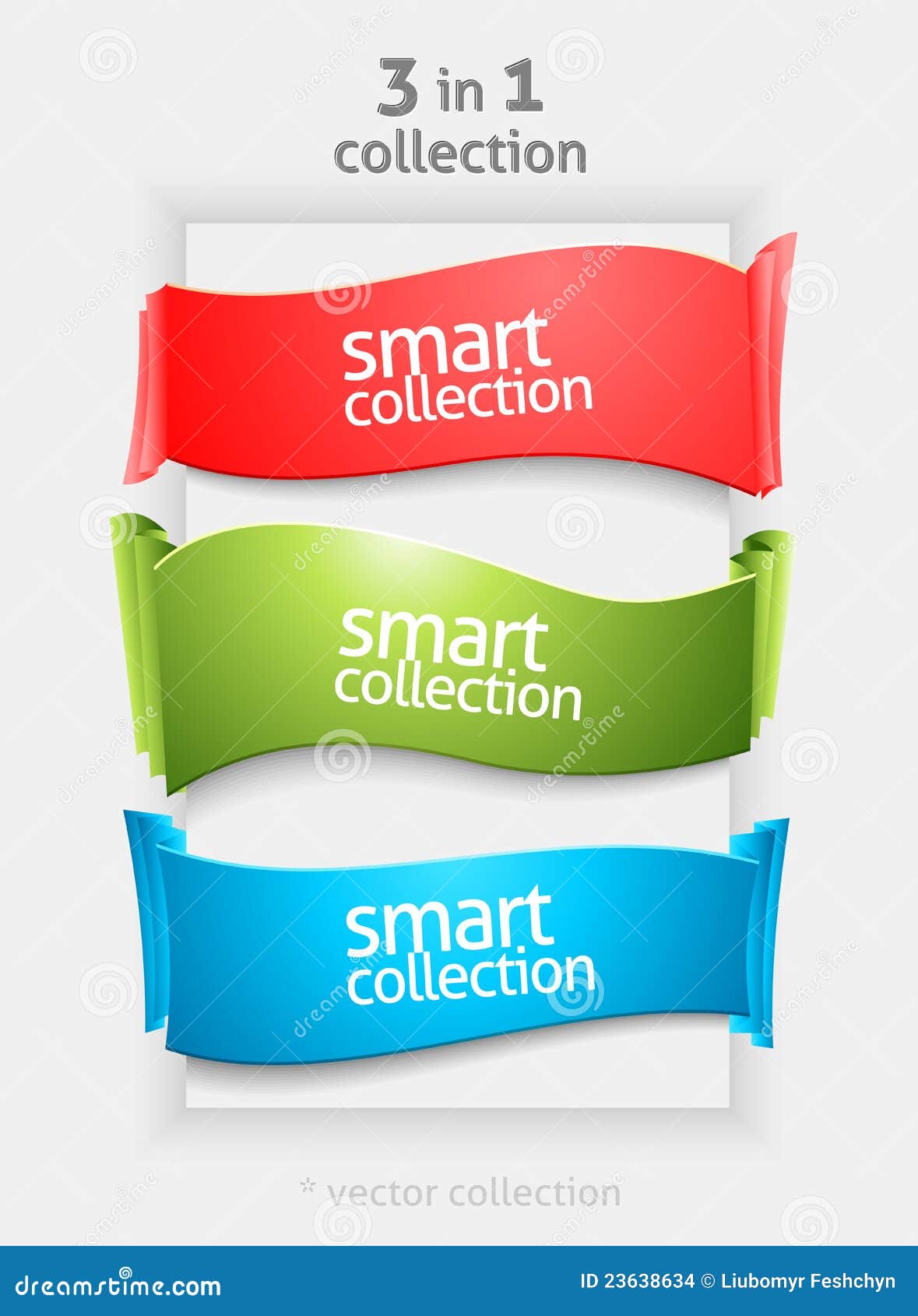 Ribbon and Banner Collection Stock Vector - Illustration of item, site ...