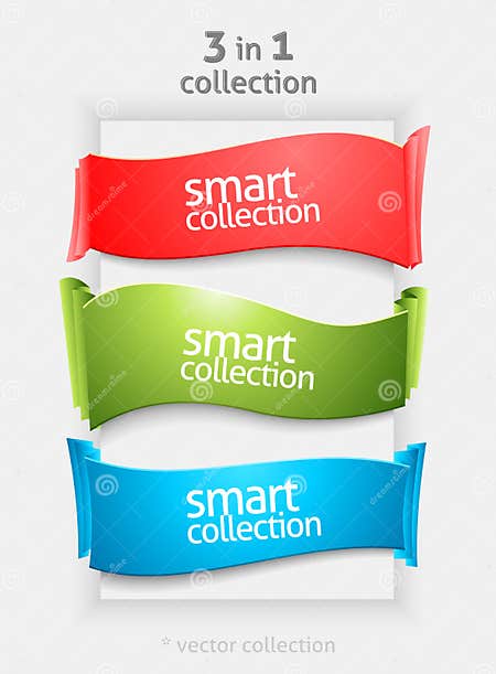 Ribbon and Banner Collection Stock Vector - Illustration of item, site ...