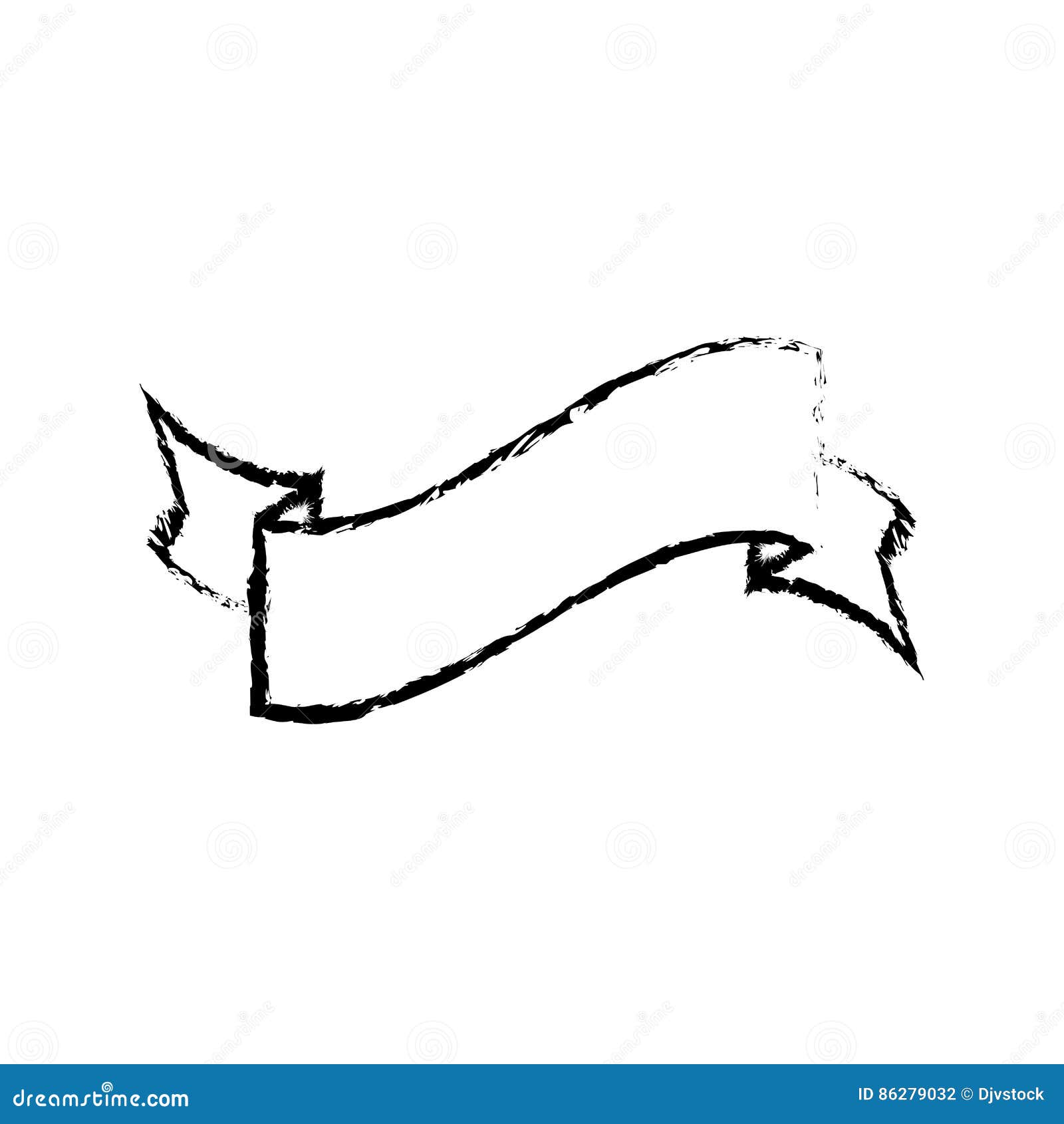 Ribbon Banner Decoration Sketch Stock Illustration - Illustration of ...