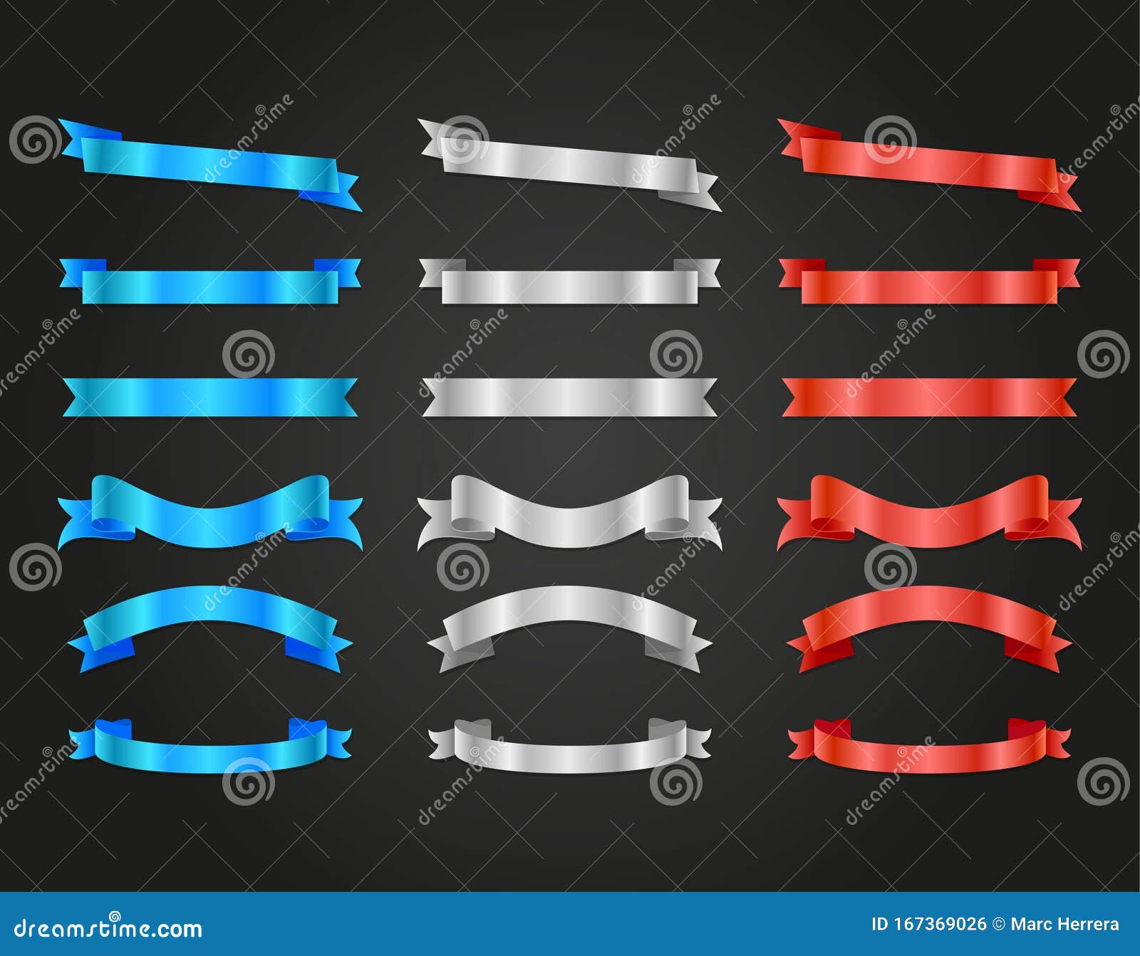 Ribbon and Banner Design Set Stock Illustration - Illustration of ...