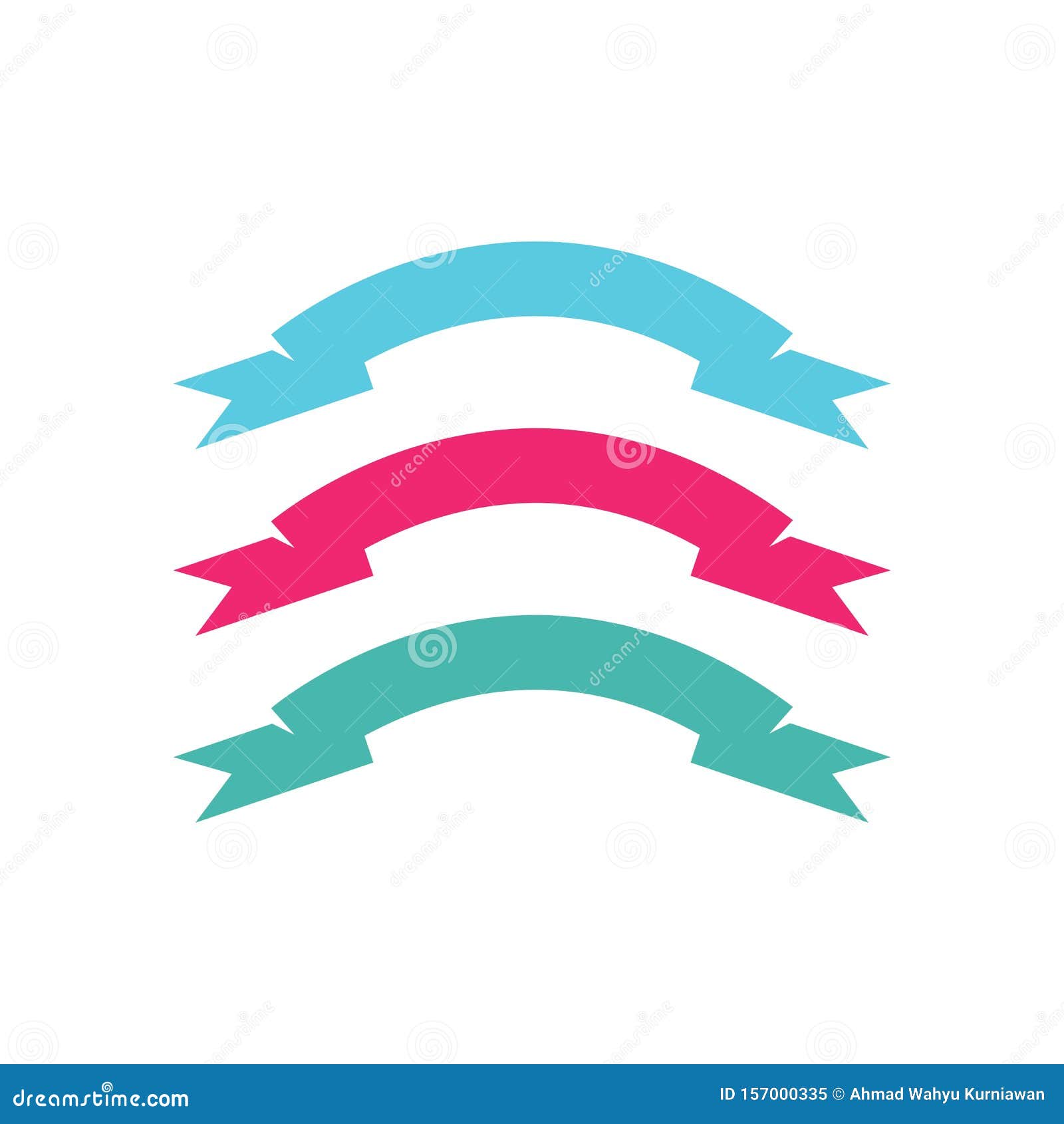 Ribbon Banner Flat Design Vector Stock Vector - Illustration of white ...