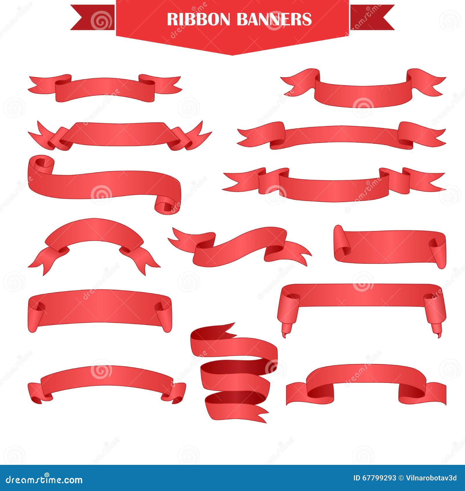 Ribbon banner set stock vector. Illustration of scroll - 67799293