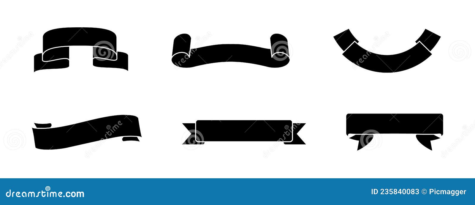 Ribbon banner set vector. stock vector. Illustration of number - 235840083