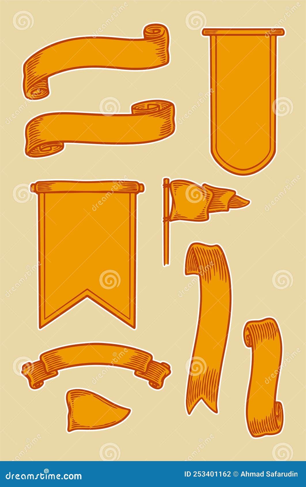 Ribbon Banner Set Vector Illustration Stock Vector - Illustration of ...