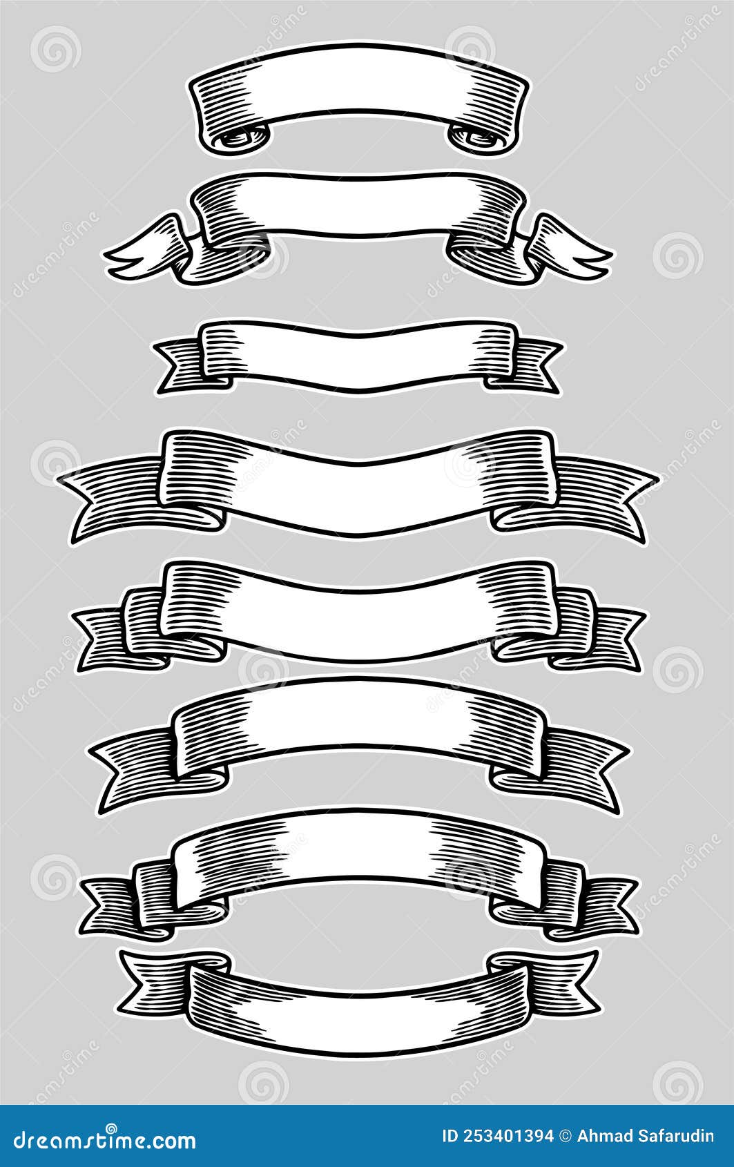 Ribbon Banner Set Vector Illustration Stock Illustration - Illustration ...